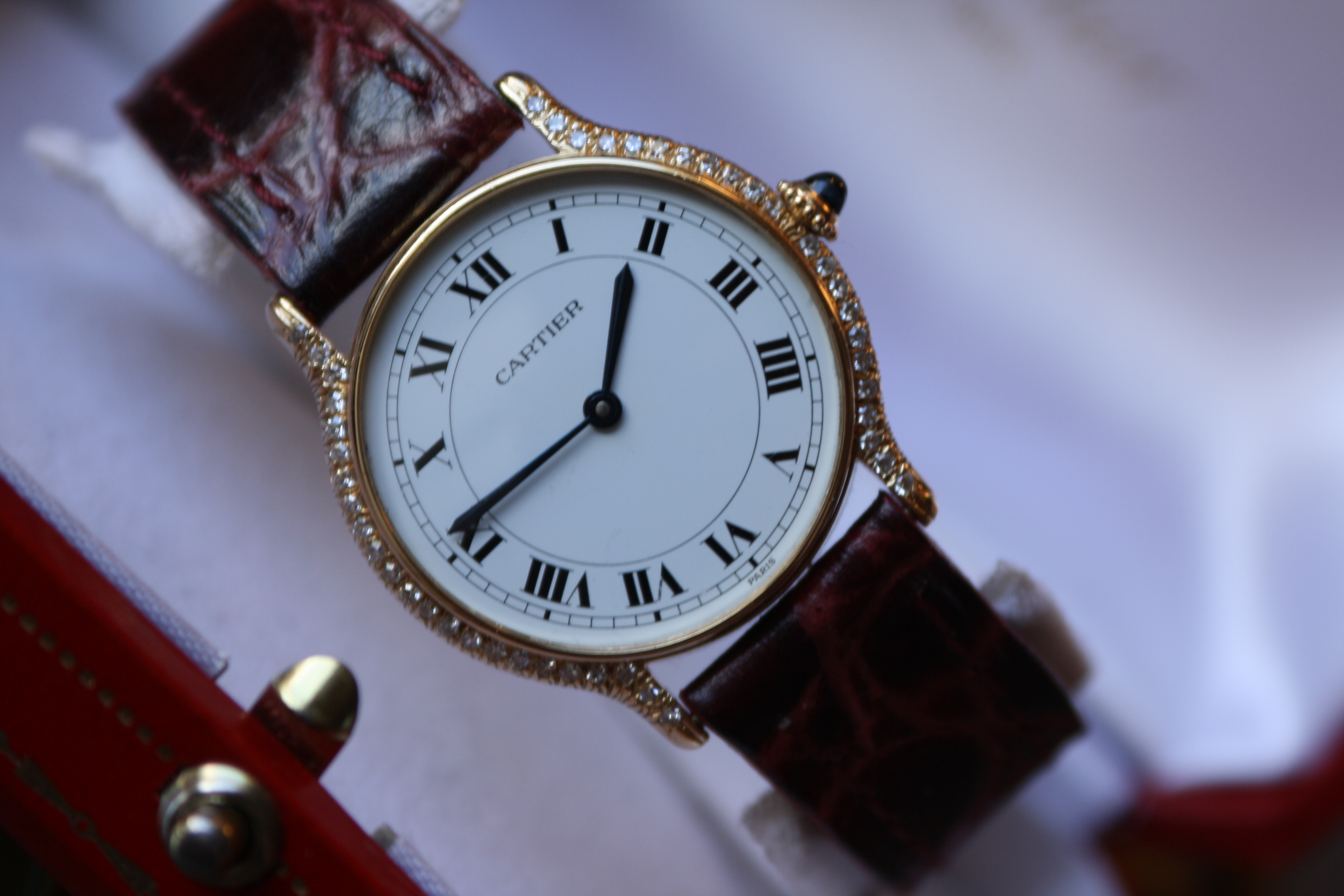 Cartier Paris ladies watch from 1982 with diamond set by cartier ...