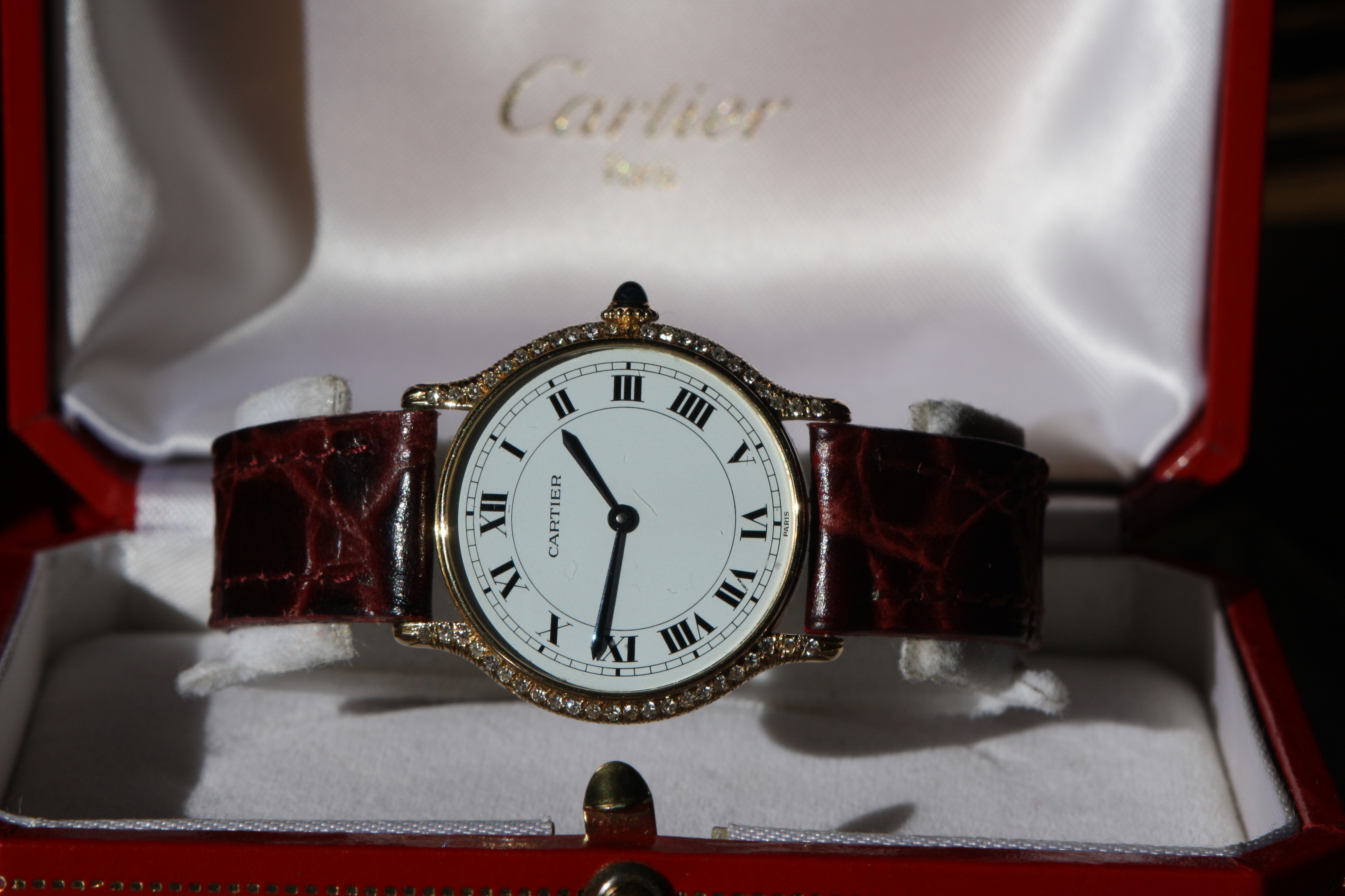 Cartier Paris ladies watch from 1982 with diamond set by cartier ...